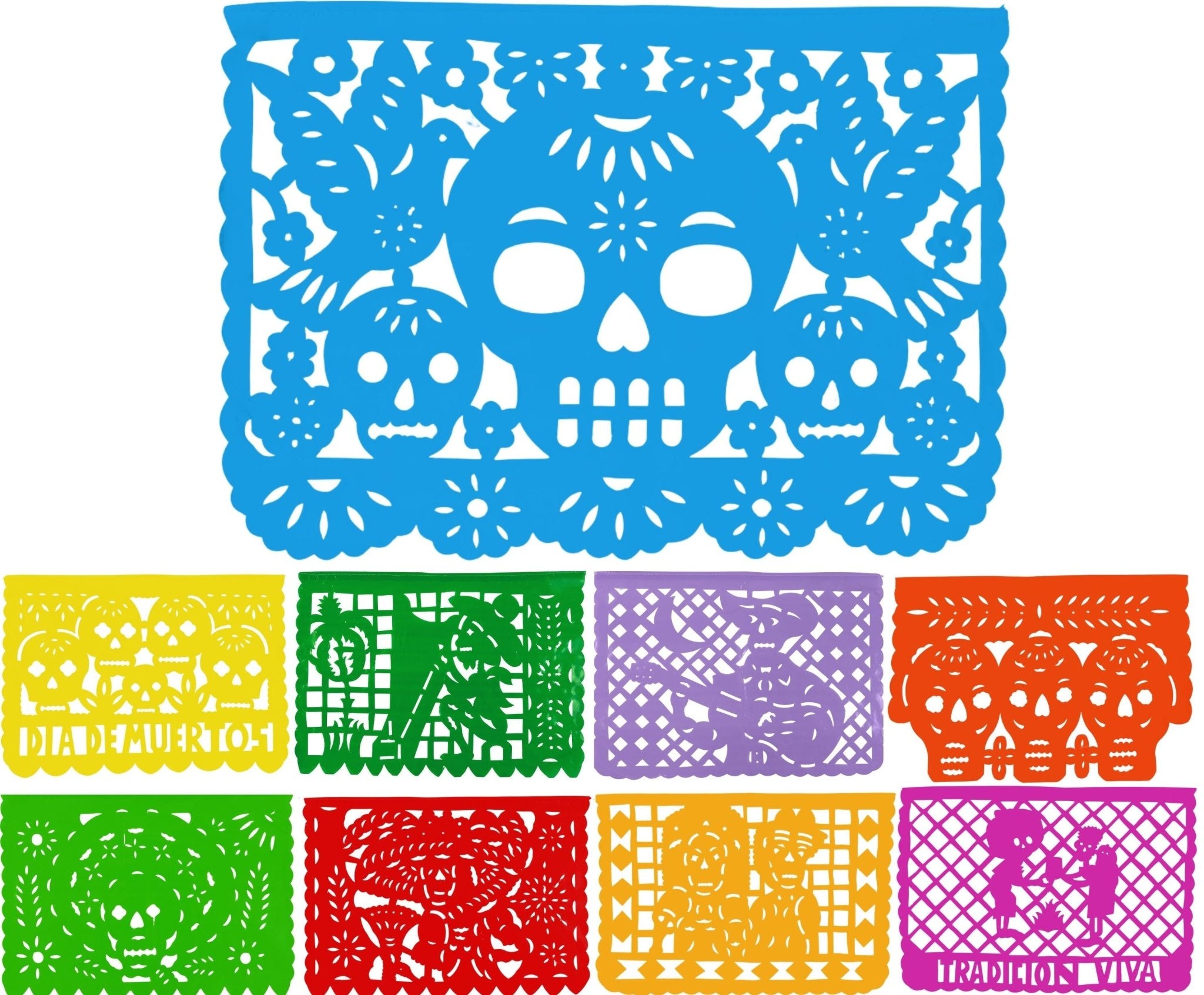 Day of the Dead Papel Picado - LARGE Plastic Party Banner - TexMex Fun ...